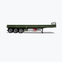 China Versatile and 3-Axle Drop Side Rail Wall Flatbed Semi-Trailer for Heavy Cargo Hauling for sale