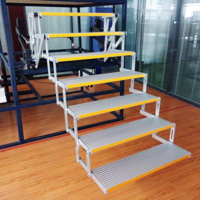 China DIY Overland Expedition RVs 7 Steps 1700mm Floor Height Swing Stairs with 70W Motor for sale