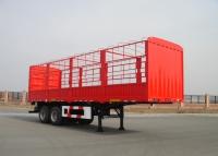 China 30ft Carbon Steel Stake Drop Side Trailer 2 Axles With Side Wall And Cargo Fence for sale