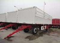 China 30ft Bulk Cargo Drawbar Full Trailer With Rail Side Wall And Cargo Fence for sale