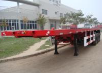 China 35T Payload 40ft 3 axles Flatbed Semi Truck Trailer with Tail Retractable Design for Container Shipment to save Freight for sale