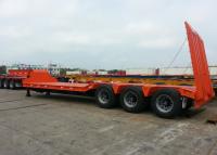 China 70 Ton Fixed Gooseneck Low Bed Semi Trailer , 3 Axle Heavy Duty Lowboy Trailer for sale