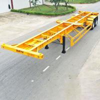 China 2 Tandem Axles 40FT ISO Straight Skeleton Truck Semi Trailers for Light Container Delivery for sale