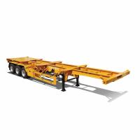 China 40FT ISO Straight Skeleton Truck Trailers with 3 Axles for Heavy Duty Container Transit for sale