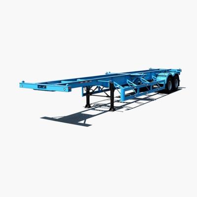 China 2 Tandem Axles 40FT ISO Straight Skeleton Truck Semi Trailers with Fuwa Axle 13t and Mechinical Suspension for Light Container Delivery for sale