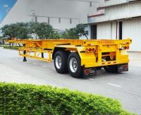 China 2 Tandem Axles 40FT ISO Straight Skeleton Truck Semi Trailers with BPW Axle 12t and Mechinical Suspension for Light Container Delivery for sale