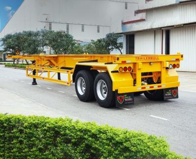 China 2 Tandem Axles 40FT ISO Straight Skeleton Truck Semi Trailers with BPW Axle 12t and Mechinical Suspension for Light Container Delivery for sale