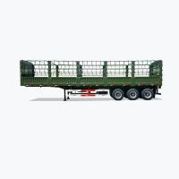 China 40FT Versatile and Reliable Drop Side Rail Wall Flatbed Semi-Trailer with 2 Layers of Fence Wall for Light-Puffy Cargotransportation for sale
