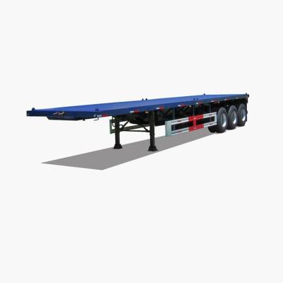 China 3 Axles 40FT Flatbed Semi-Trailer with Fuwa Axle 13t and Mechinical Suspension for Efficient Heavy Cargo Transportation for sale