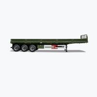 China 3 Axles 40ft Flatbed Semi Trailer Drop Side Rail Wall for sale