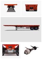 China 40FT 2 Axles Fuwa Axle 13t Flatbed Semi Trailer Mechinical Suspension for sale