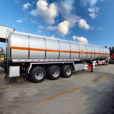 China 25000L Carbon Steel Draw Bar Tank Trailer with 4 Axles for Fuel or Diesel Liquid for sale