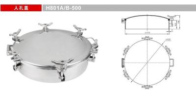 China Stainless Steel Tank Manlid Manhole Cover for Tankers Geth801A/B-500 for sale