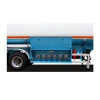 China 42000L 4 Compartments Super Single Tire Fuel Tank Truck Semi Trailer with Fuwa Axle 13t and Mechinical Suspension for Tanzania Road Limitation for sale