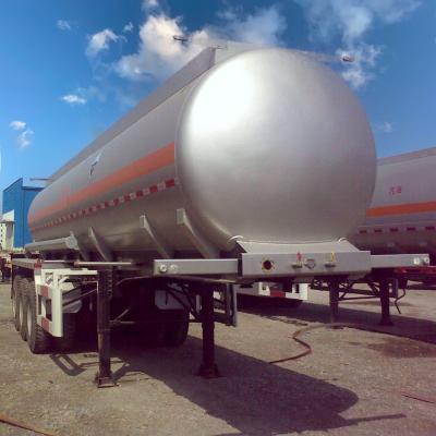 China 42000L 4 Compartments Super Single Tire Fuel Tank Truck Semi Trailer with BPW Axle 12t and Mechinical Suspension for Tanzania Road Limitation for sale