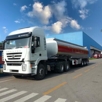 China 3 Axles 42000L 28t Insulated Carbon Steel Tanker Semi Trailer with Fuwa Axle 13t and Mechinical Suspension for Crude Oil Bitumen for sale