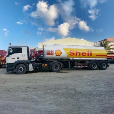 China 2 Axles 30400L 23t Capacity Carbon Steel Fuel and Refuel Tank Semi Trailer with Fuwa Axle 13t and Mechinical Suspension for Fuel and Diesel Transit in Downtown for sale