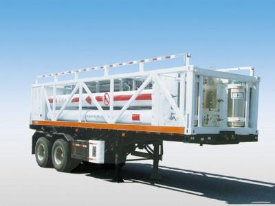 China 7 Tubes 2 Axles CH2 Tube Lp Gas Transport Trailers For 4000L CNG for sale