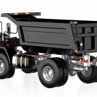 China High-Performance Durable Dump Truck with HYVA Front Lift Hydraulic System and 2 King Pin for Heavy Load Transportation for sale