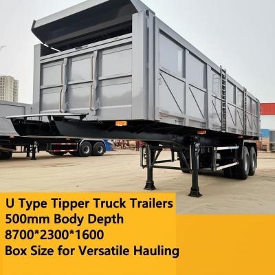 China U Type Tipper Truck Trailers 500mm Body Depth 8700*2300*1600 Box Size for Versatile Hauling for sale