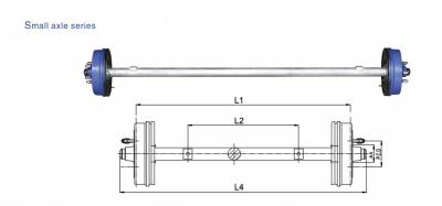 China Drum Axles Small Trailer Axles 2T Truck Spare Parts , Truck Replacement Parts for sale