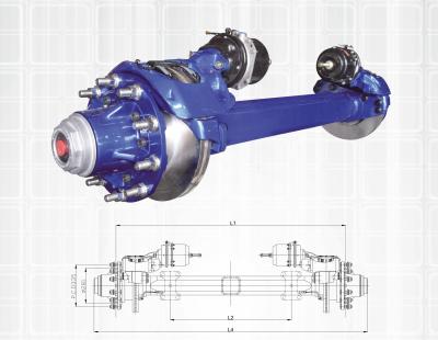 China Blue Color Truck Spare Parts Non Driving Axle Disk Brake Axle Series 11-13T for sale