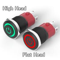 China 16MM Black Aluminum IP65 Ring Illuminated Button Switch 10A High Current 1NO Momentary Latching LED 4-Pin 220V Power for sale