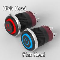 China 15A High Current Self-Locking LED Momentary Industrial Control Power Switch 16MM Alumina Push Button 1NO Waterproof IP65 Max for sale