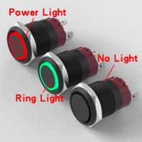 China 15A High Current Self-Locking LED Momentary Industrial Control Power Switch 16MM Alumina Push Button 1NO Waterproof IP65 Max for sale