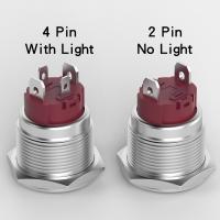 China 15A High Current Short Style IP65 Alumina Push Button Switch 19mm Self-Locking with LED 1NO 4-Pins with Wire for sale