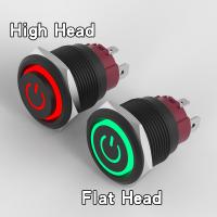 China 19mm Metal Push Button Switch 15A High Current Self-Locking 1NO Contact Alumina Black Shell IP65 LED Compact Design Control for sale