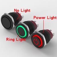 China 19mm Metal Push Button Switch 15A High Current Self-Locking 1NO Contact Alumina Black Shell IP65 LED Compact Design Control for sale