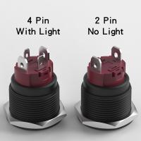 China 19mm Metal Push Button Switch 15A High Current Self-Locking 1NO Contact Alumina Black Shell IP65 LED Compact Design Control for sale