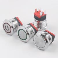 China 22MM Metal Push Button Switch 10A High Current 2NO Latching Momentary 4Pins Power Switch LED Wire IP65 Level Max Voltage 220V for sale