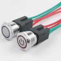 China 22MM Metal Push Button Switch 10A High Current 2NO Latching Momentary 4Pins Power Switch LED Wire IP65 Level Max Voltage 220V for sale