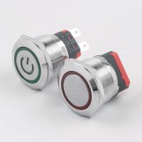 China 22MM Metal Push Button Switch 10A High Current 2NO Latching Momentary 4Pins Power Switch LED Wire IP65 Level Max Voltage 220V for sale