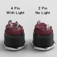 China HongYe 22mm Metal Push Button Switch 15A High Current Alumina Black Housing Self-Locking Momentary 1NO IP65 Max 220V LED Ring for sale