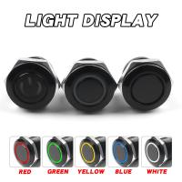 China 12mm  Ultra Short Oxidized Black Metal Push Button Switch  3-6V 12-24V LED Light Momentary Reset Waterproof for sale