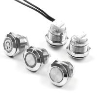 China Ultra Short 12mm Momentary LED Mini Push Button Switch Flat/High Head Waterproof Metal Design for sale