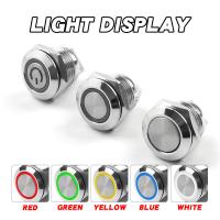 China Ultra Short 12mm Momentary LED Mini Push Button Switch Flat/High Head Waterproof Metal Design for sale