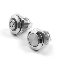 China Ultra Short 12mm Momentary LED Mini Push Button Switch Flat/High Head Waterproof Metal Design for sale