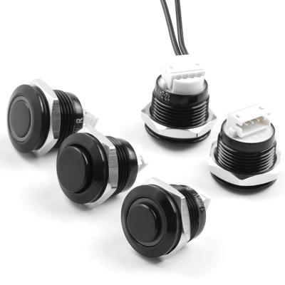 China 12mm  Oxidized Black Ultra-Short Quality Push Button Switch Factory With 3V6V12V24V Self-resetting for sale