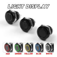 China 12mm  Oxidized Black Ultra-Short Quality Push Button Switch Factory With 3V6V12V24V Self-resetting for sale
