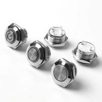 China Ultra-Thin 16mm Self-reset Micro-stroke Ultra-short IP65 Waterproof 1NO Silver Contacts Copper Nickel Plated Push Button Switch for sale