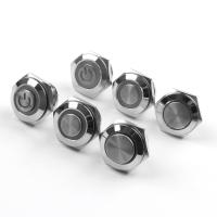 China Ultra-Thin 16mm Self-reset Micro-stroke Ultra-short IP65 Waterproof 1NO Silver Contacts Copper Nickel Plated Push Button Switch for sale