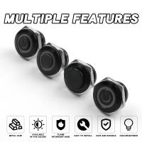 China 16mm Self-reset Micro-stroke Ultra-short Waterproof Metal Push Button Switch Oxidized Black 1NO for sale