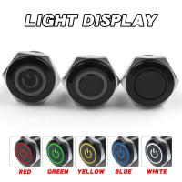 China 16mm Self-reset Micro-stroke Ultra-short Waterproof Metal Push Button Switch Oxidized Black 1NO for sale