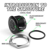 China 16mm Self-reset Micro-stroke Ultra-short Waterproof Metal Push Button Switch Oxidized Black 1NO for sale