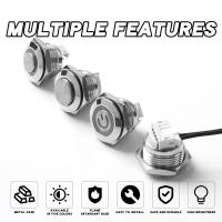 China Hot Selling  Waterproof Ultra Short Push Button Momentary 16mm Metal Push Button Switch Self-resetting for sale