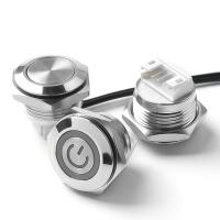 China Hot Selling  Waterproof Ultra Short Push Button Momentary 16mm Metal Push Button Switch Self-resetting for sale